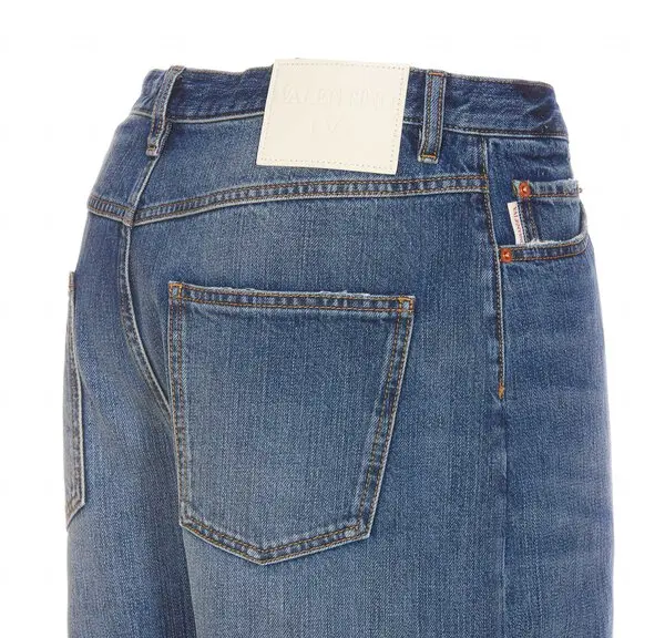 Valentino Garavani Cropped Jeans With Vlogo Patch