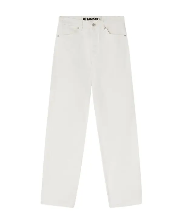JIL SANDER Button Detailed Straight Leg Jeans - White