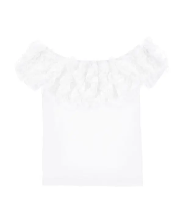 Monnalisa Ruffled Off-the-shoulder T-shirt