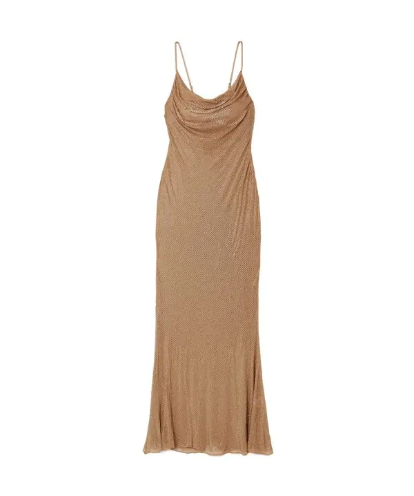 Retrofete Shilo Crystal-embellished Mesh Maxi Dress
