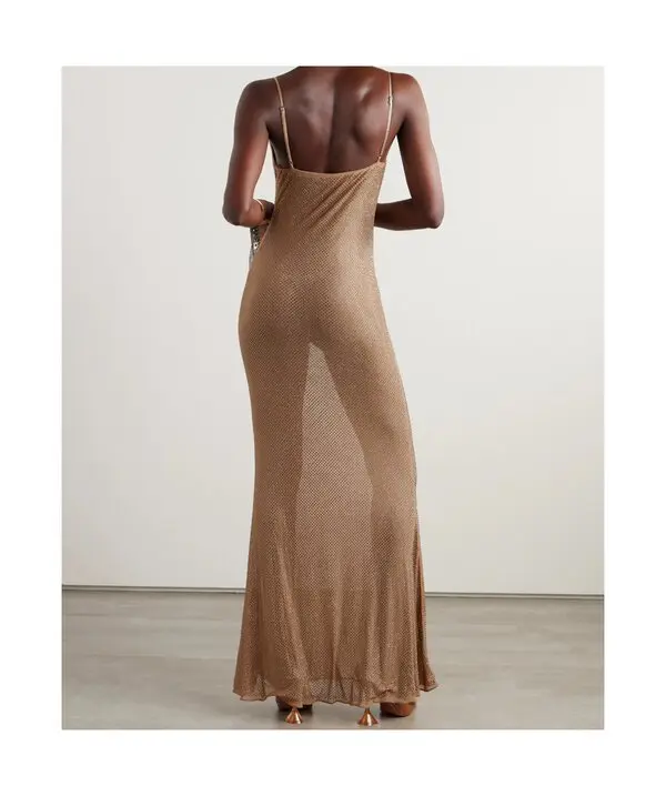 Retrofete Shilo Crystal-embellished Mesh Maxi Dress