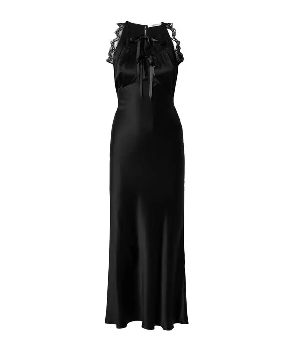 RODARTE Lace-trimmed Silk-satin Gown