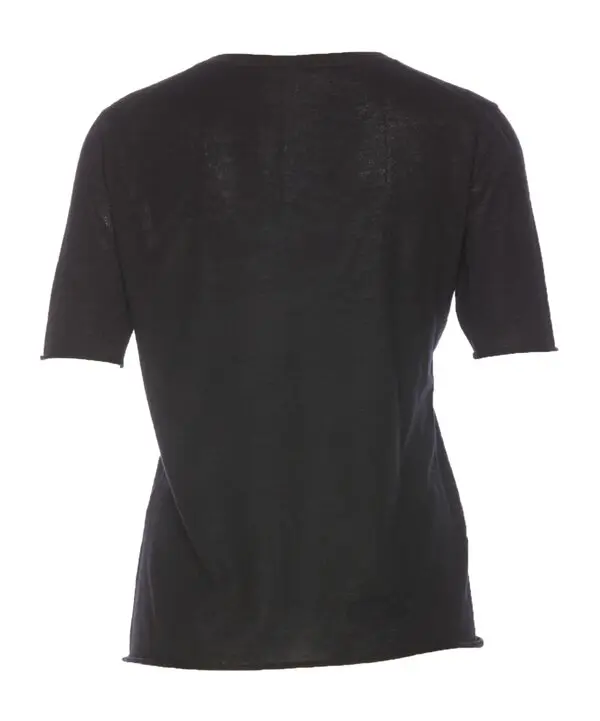 LISA YANG Ari Short Sleeve Knit T-shirt - Black