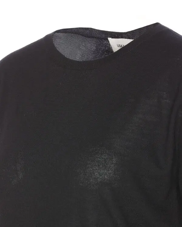 LISA YANG Ari Short Sleeve Knit T-shirt - Black