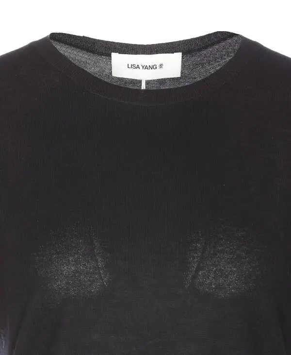 LISA YANG Ari Short Sleeve Knit T-shirt - Black