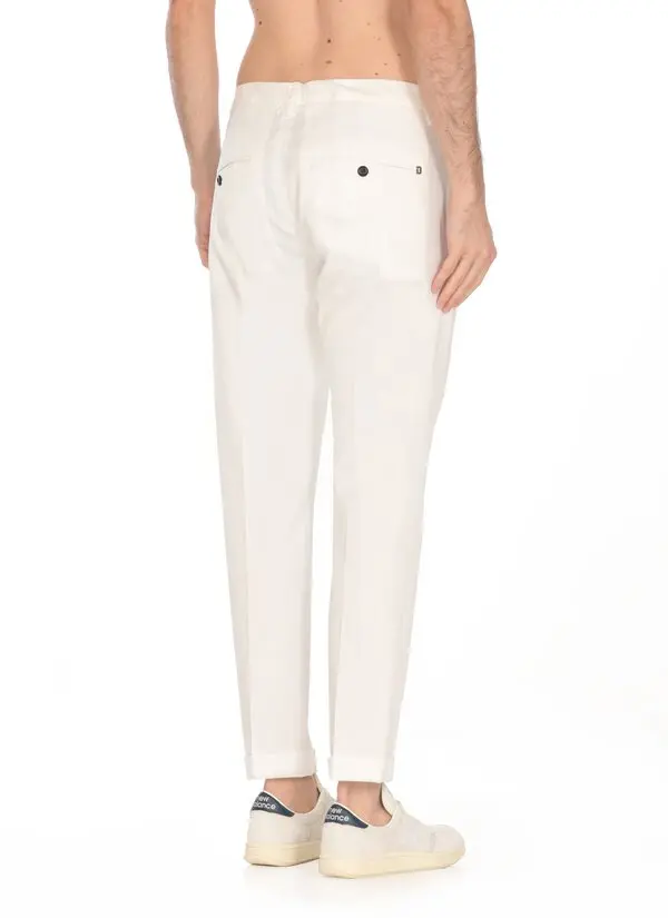 DONDUP Gaubert Slim Fit Cotton Trousers - White