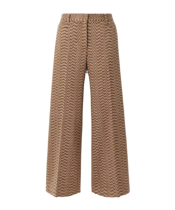 Missoni Wool-cotton Blend Chevron Print Trousers - Brown