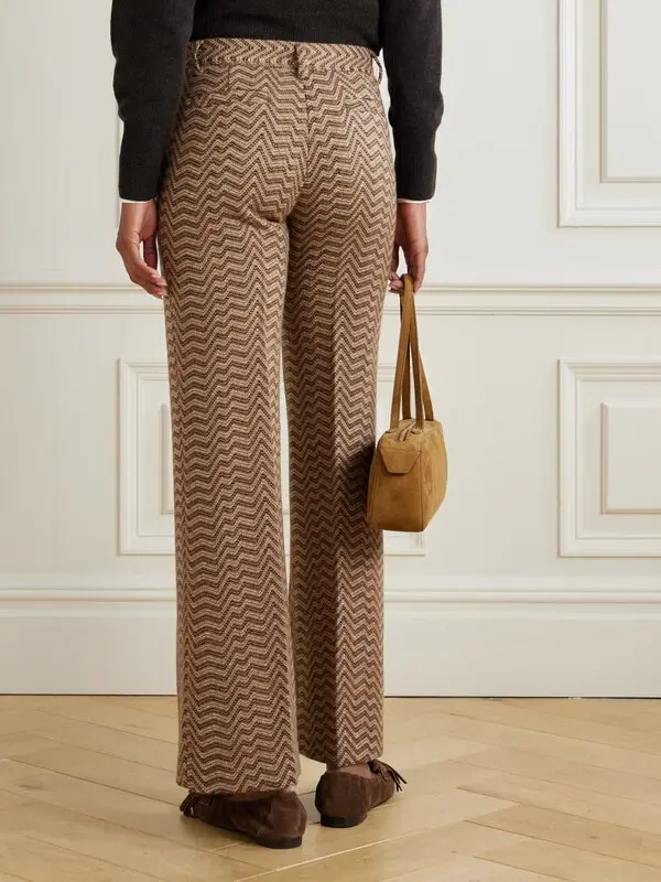 Missoni Wool-cotton Blend Chevron Print Trousers - Brown