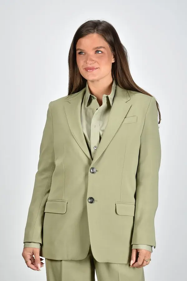 Ami Single-breasted Textured Blazer - Green