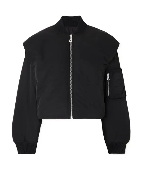 JEAN PAUL GAULTIER Oversized Hooded Shell Bomber Jacket - Black