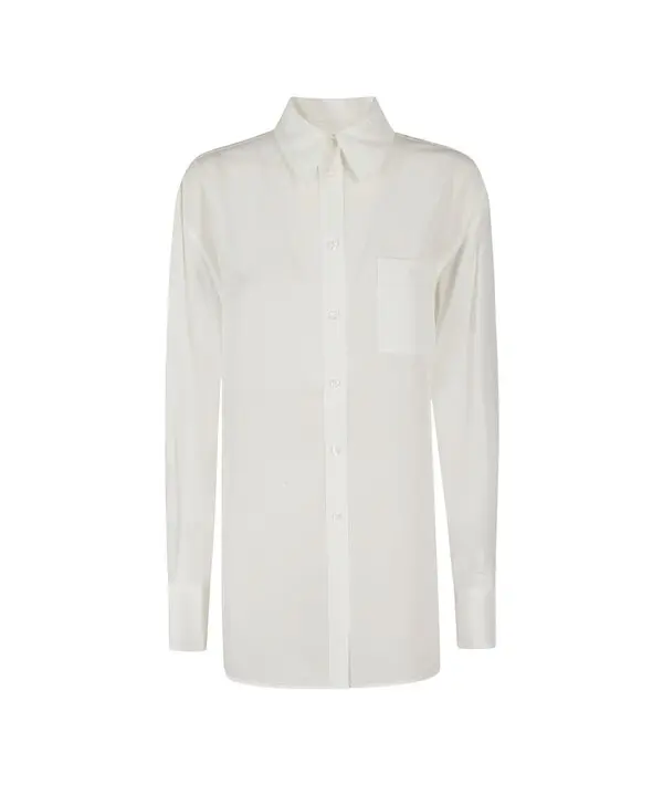 Sportmax Buttoned Curved Hem Shirt - White