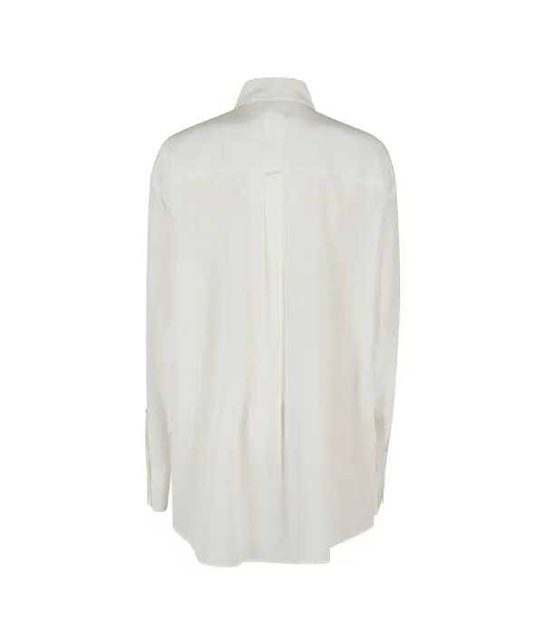 Sportmax Buttoned Curved Hem Shirt - White