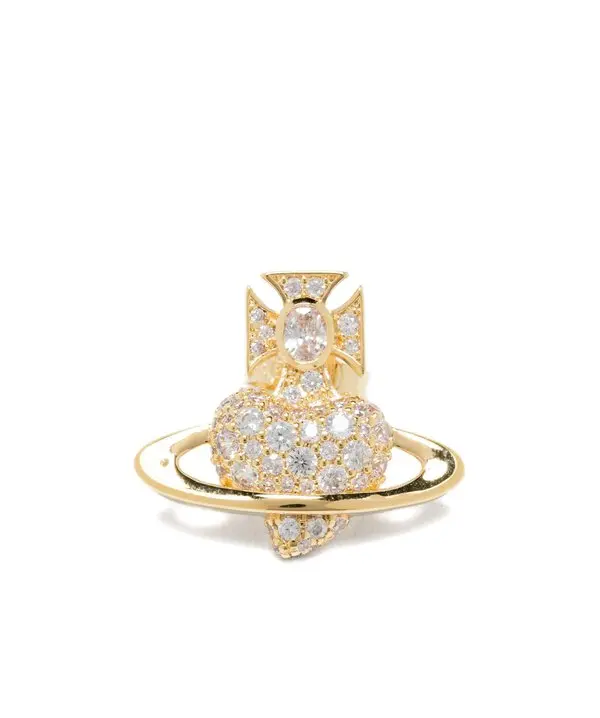 VIVIENNE WESTWOOD Agnatha Heart Earrings With Crystal Embellishments - Yellow