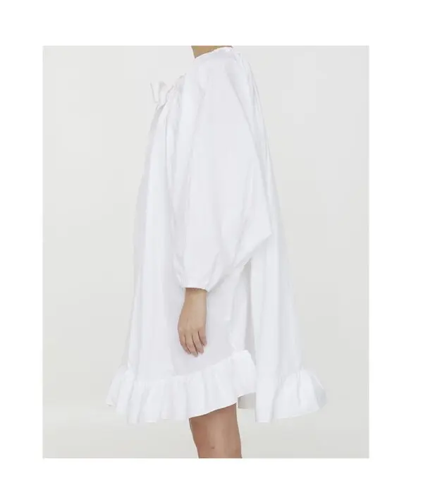 PATOU Bow Detailed Long Sleeve Mini Dress