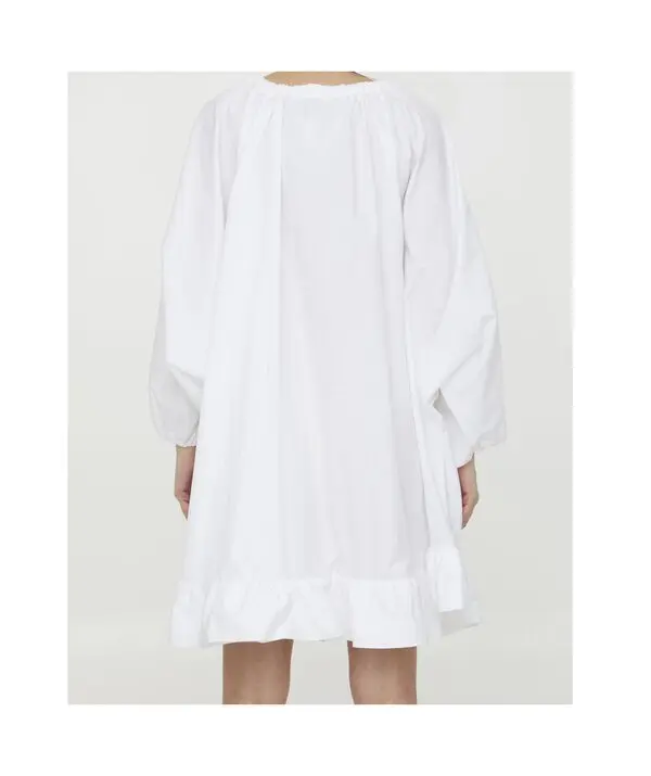 PATOU Bow Detailed Long Sleeve Mini Dress