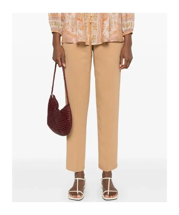 FORTE_FORTE Elastic Waist Pleated Casual Pants