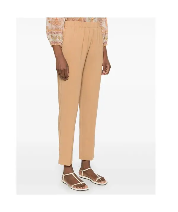 FORTE_FORTE Elastic Waist Pleated Casual Pants