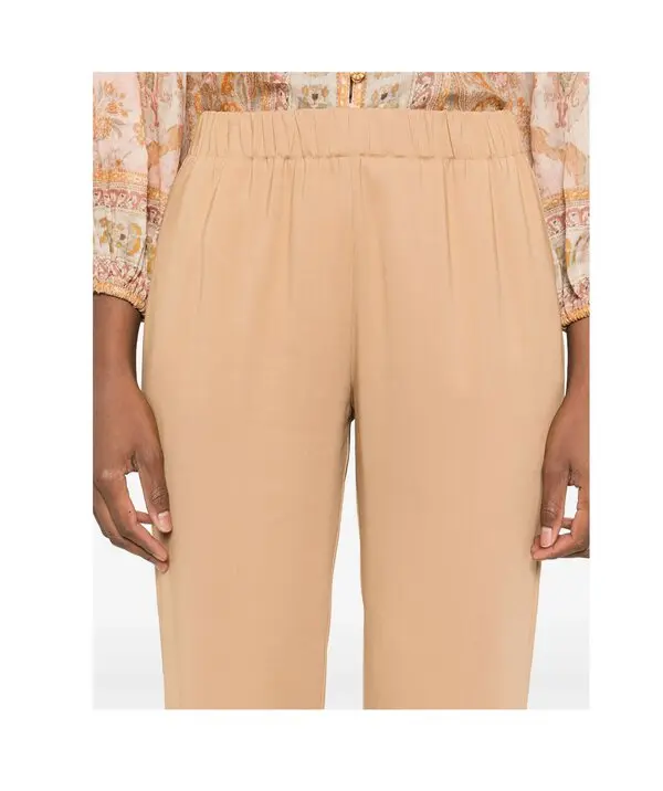 FORTE_FORTE Elastic Waist Pleated Casual Pants