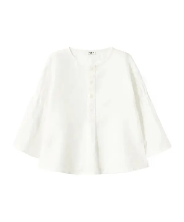 IL GUFO Bell-sleeve Crewneck Blouse