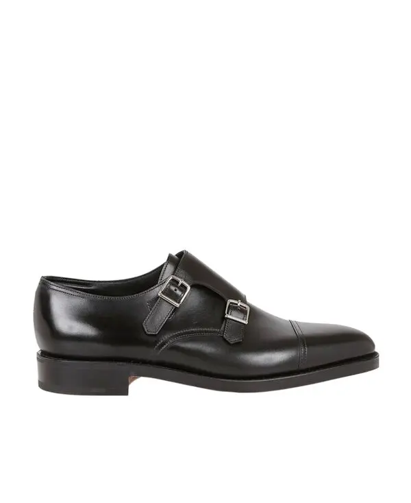 John Lobb Buckled Monk Strap Shoes - Black