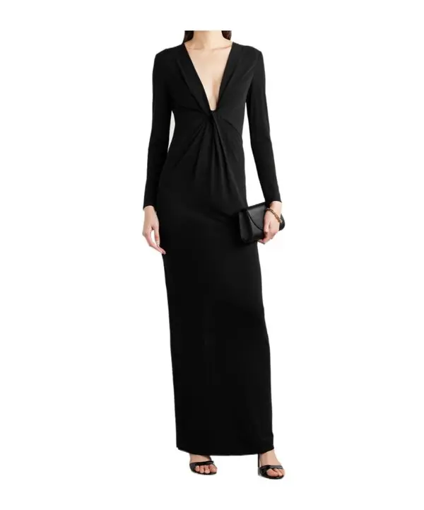 NILI LOTAN Tavi Twist-front Jersey Gown