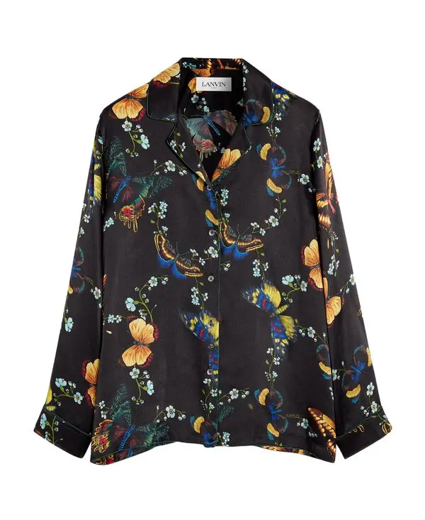 LANVIN Butterfly Print Button-up Shirt