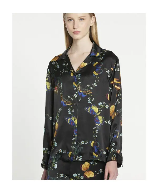 LANVIN Butterfly Print Button-up Shirt