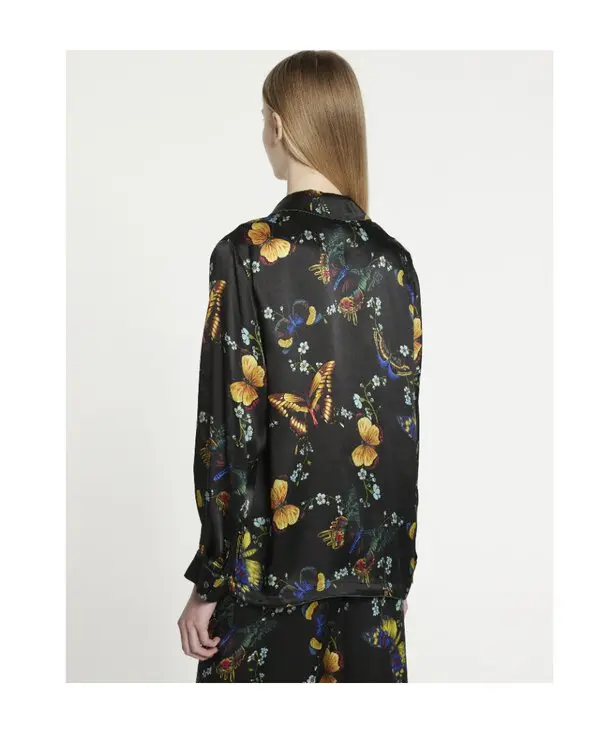 LANVIN Butterfly Print Button-up Shirt