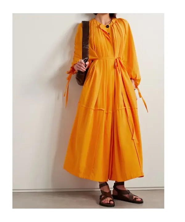 Co Name' Pleated Maxi Dress With Belt