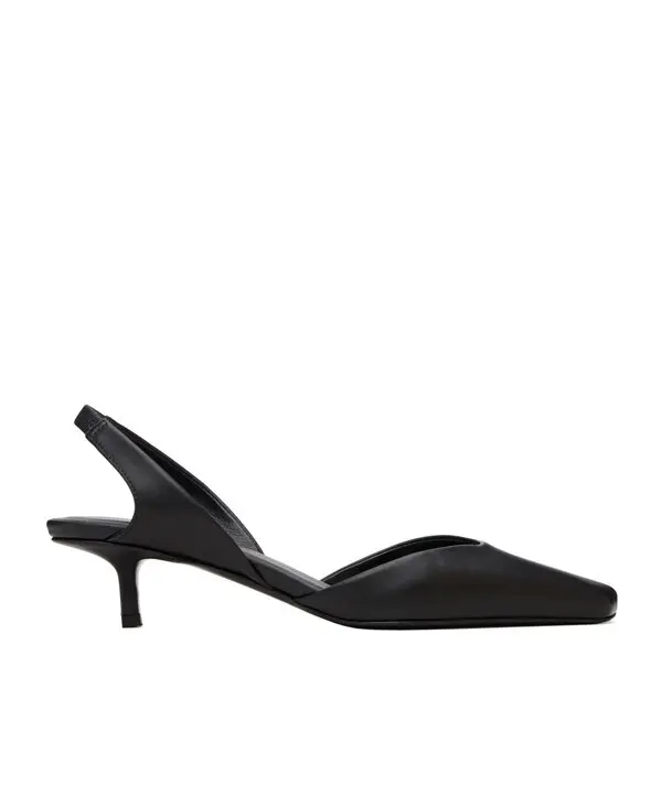 Loulou De Saison Akila Leather Slingback Pumps - Black