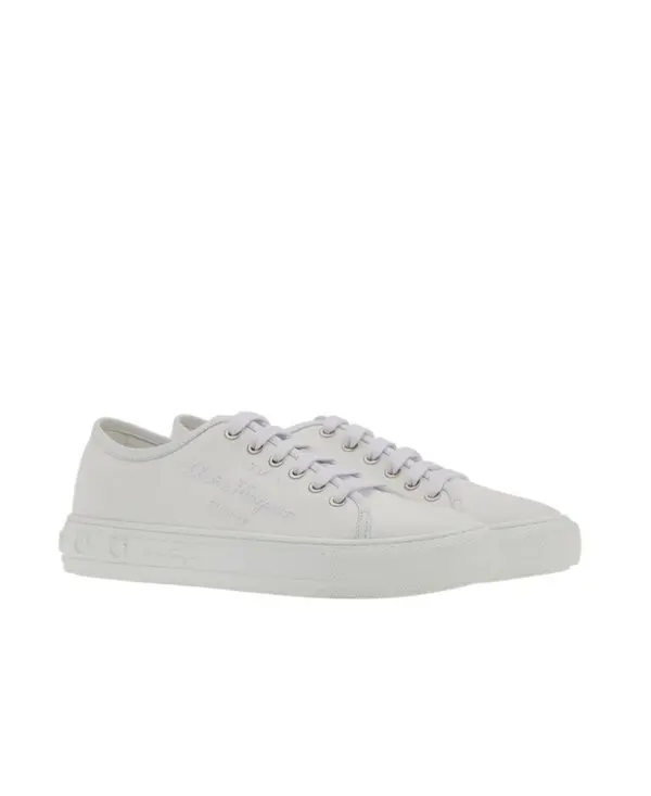 FERRAGAMO Logo Embossed Low-top Sneakers - White