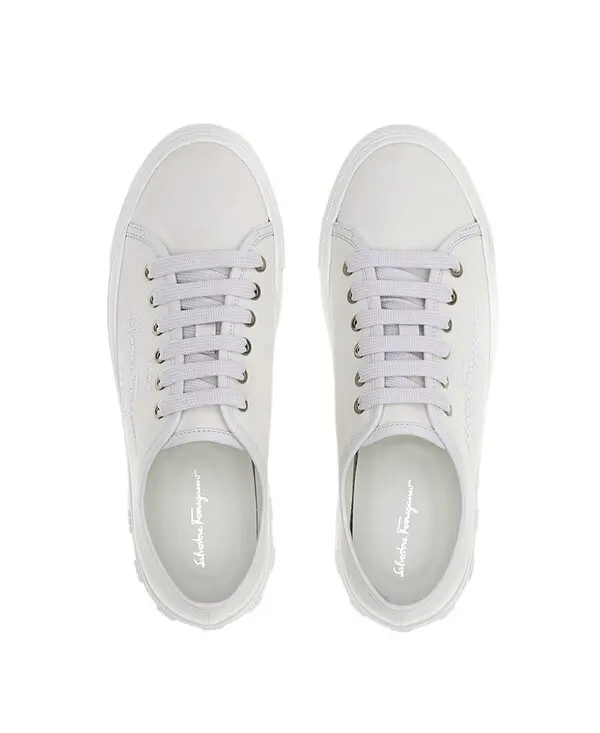 FERRAGAMO Logo Embossed Low-top Sneakers - White