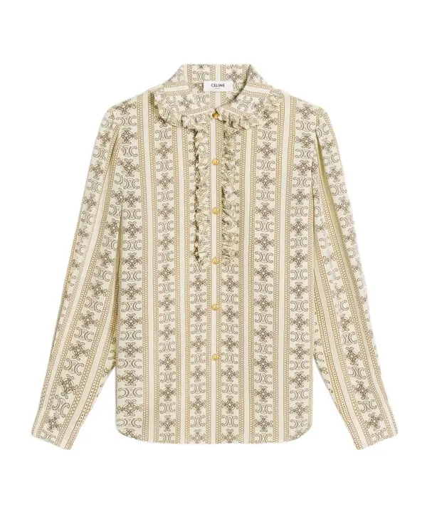 Celine Ruffled Crepe De Chine Blouse - No