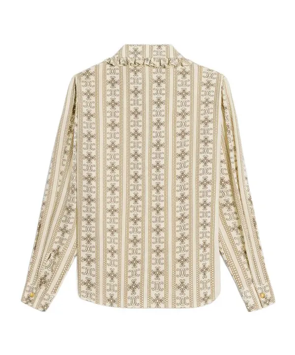 Celine Ruffled Crepe De Chine Blouse