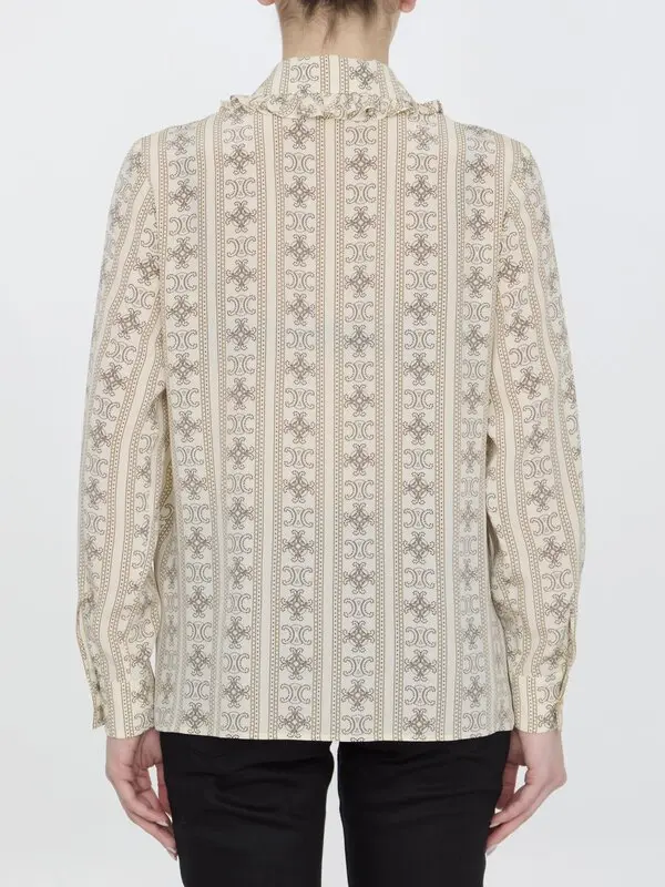 Celine Ruffled Crepe De Chine Blouse