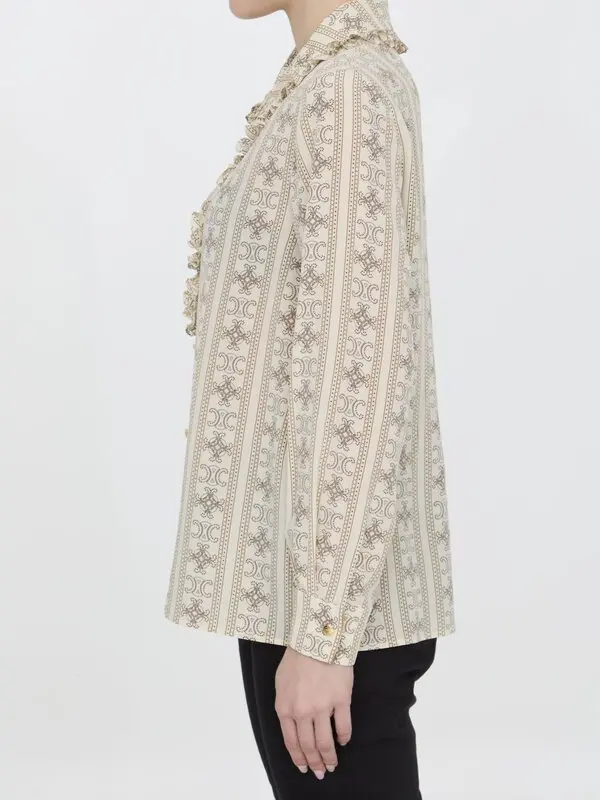 Celine Ruffled Crepe De Chine Blouse