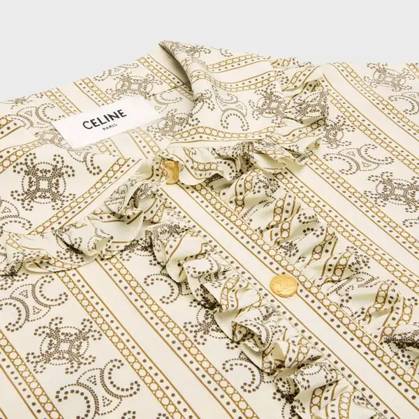 Celine Ruffled Crepe De Chine Blouse