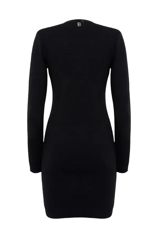 BLUGIRL V-neck Long Sleeve Ribbed Dress