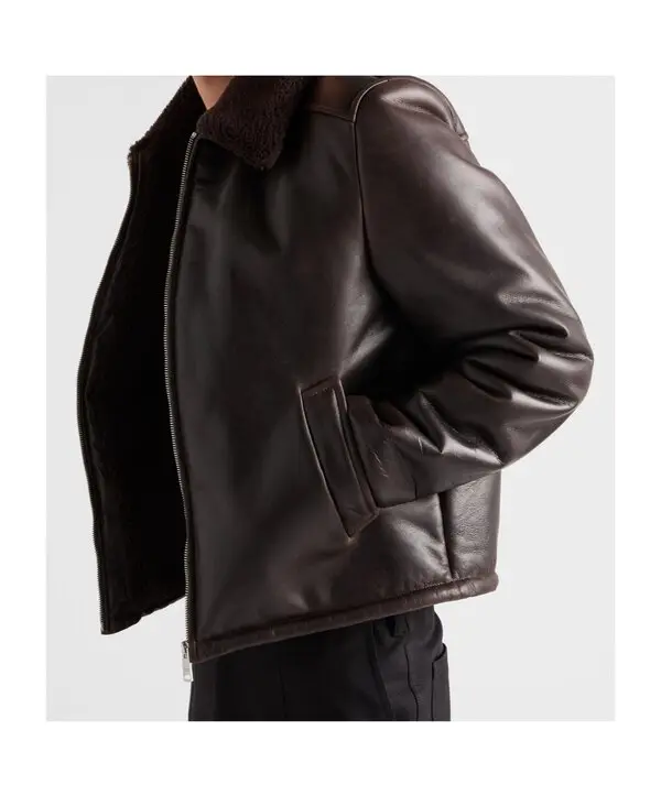 Prada Leather And Shearling Jacket
