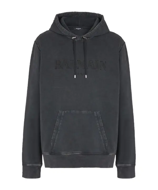 Balmain Vintage Embroidered Hoodie - Grey