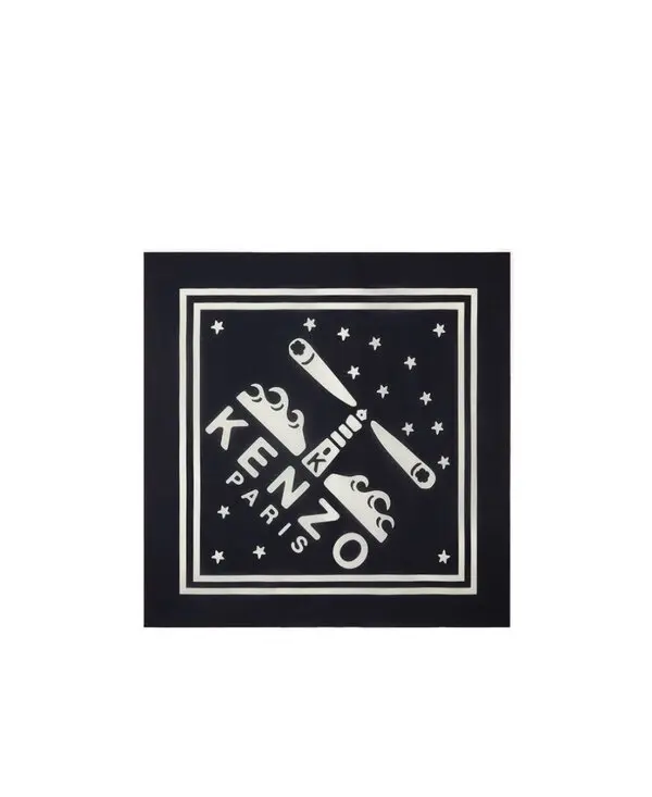 Kenzo Lighthouse' Large Square Scarf - Black