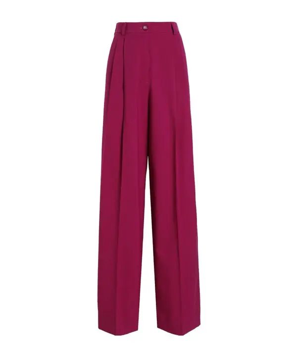 Dolce & Gabbana Pleated Wide-leg Trousers - Purple