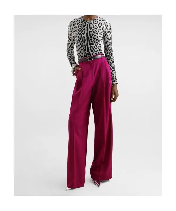 Dolce & Gabbana Pleated Wide-leg Trousers - Purple