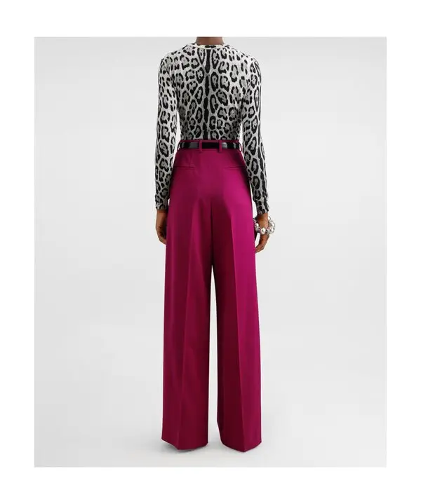 Dolce & Gabbana Pleated Wide-leg Trousers - Purple