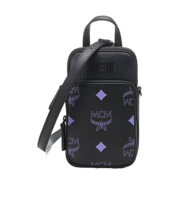 Mcm Logo Strap Satchel - Black