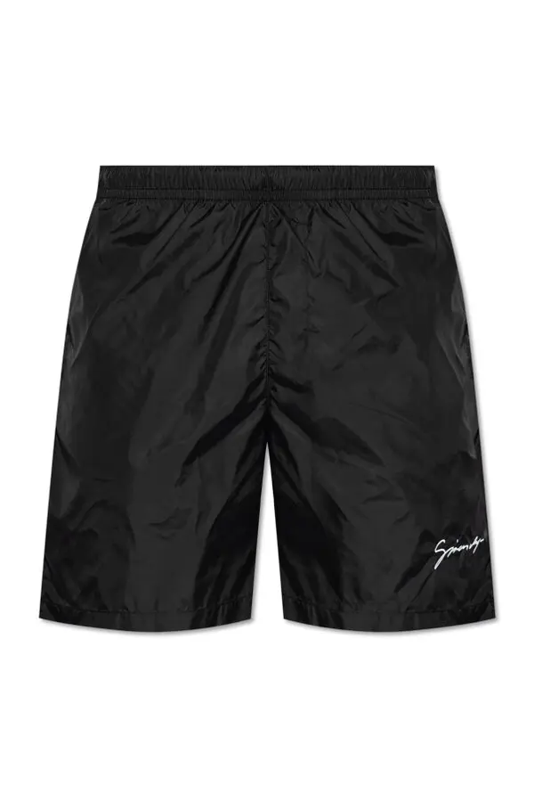 Givenchy Logo Embroidered Swim Shorts - Black