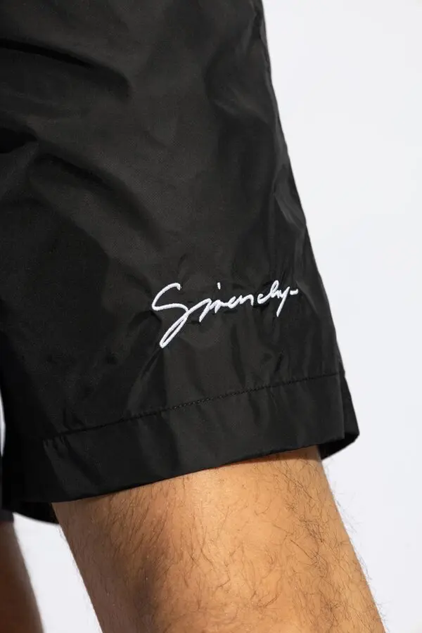 Givenchy Logo Embroidered Swim Shorts - Black