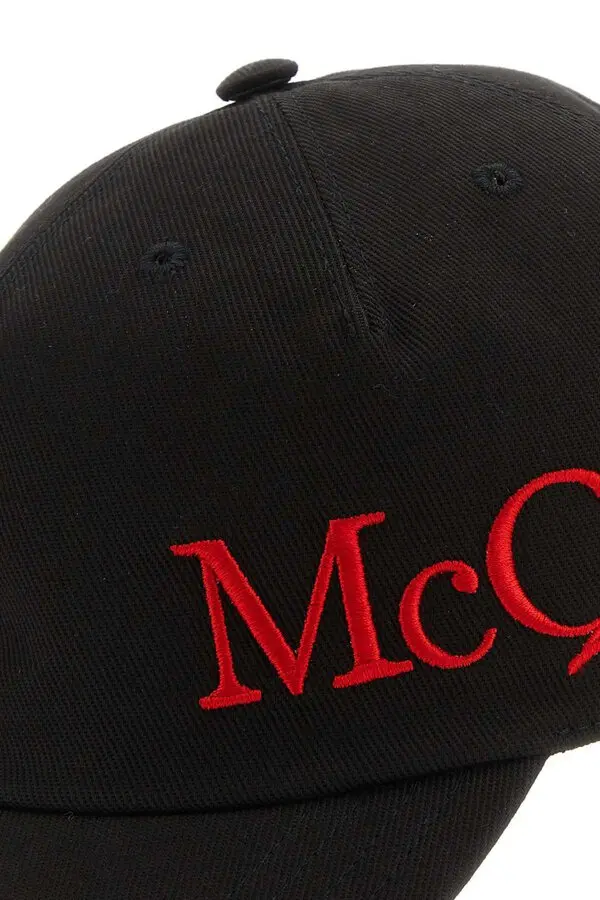 Alexander McQueen Logo Embroidered Baseball Cap - Black