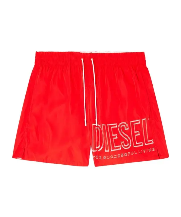DIESEL® Logo Swim Shorts - Red