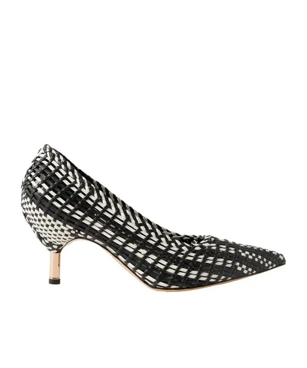 Gabriela Hearst Andres Two-tone Woven Leather Pumps - Black